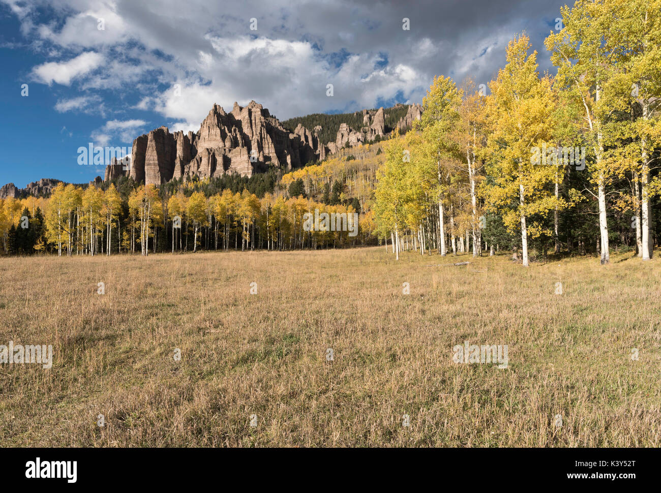 High Mesa Pinnacles in Cimarron Valley Colorado. Early Fall with ...