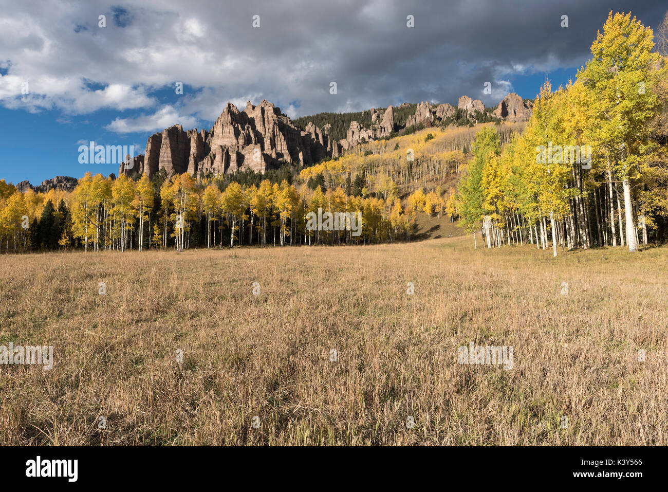 High Mesa Pinnacles in Cimarron Valley Colorado. Early Fall with ...