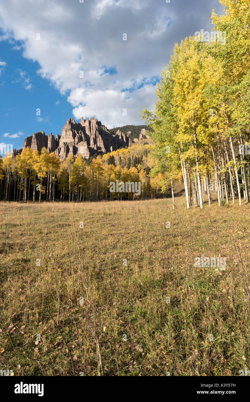 High Mesa Pinnacles in Cimarron Valley Colorado. Early Fall with ...