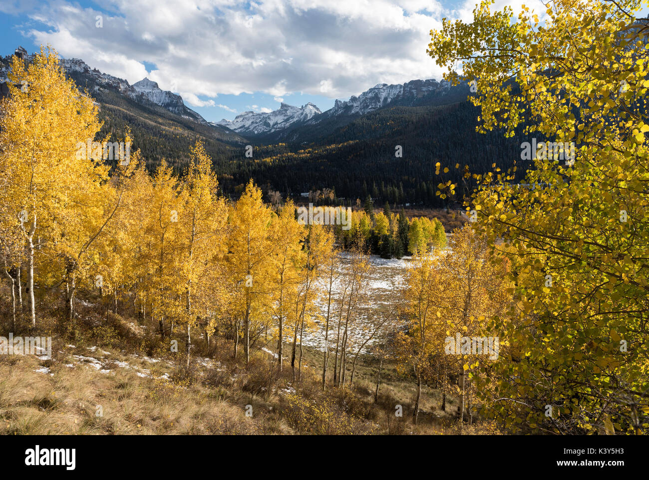 Redcliff and Coxcomb Peak viewed from Cimarron River Valley after early ...