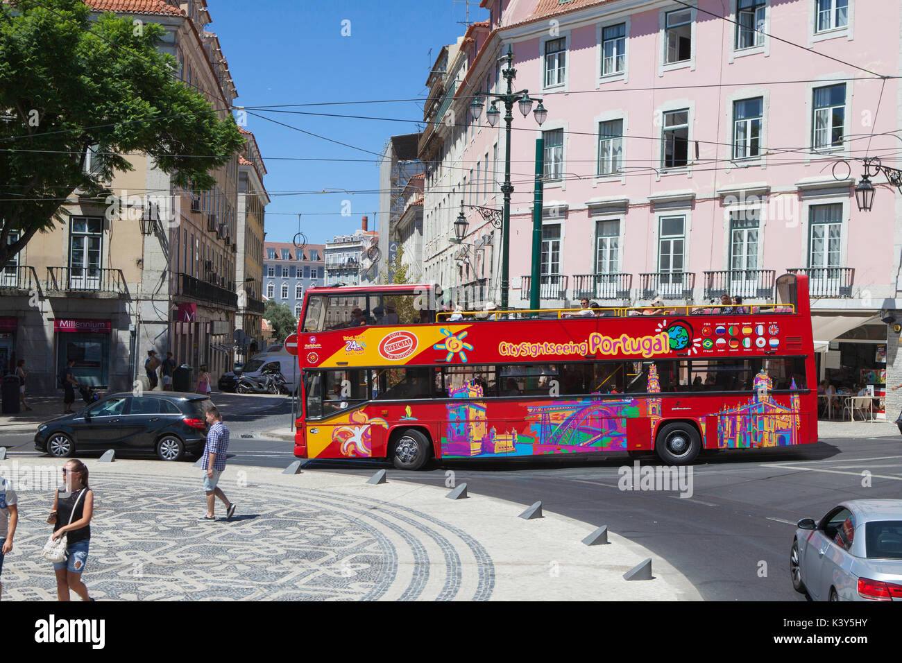 City sightseeing bus in Lisbon, the capital and the largest city of ...