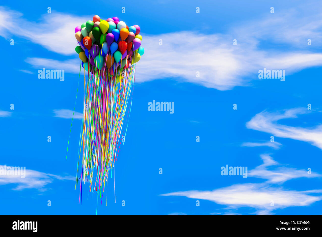 Floating balloons with strings hi-res stock photography and images - Alamy