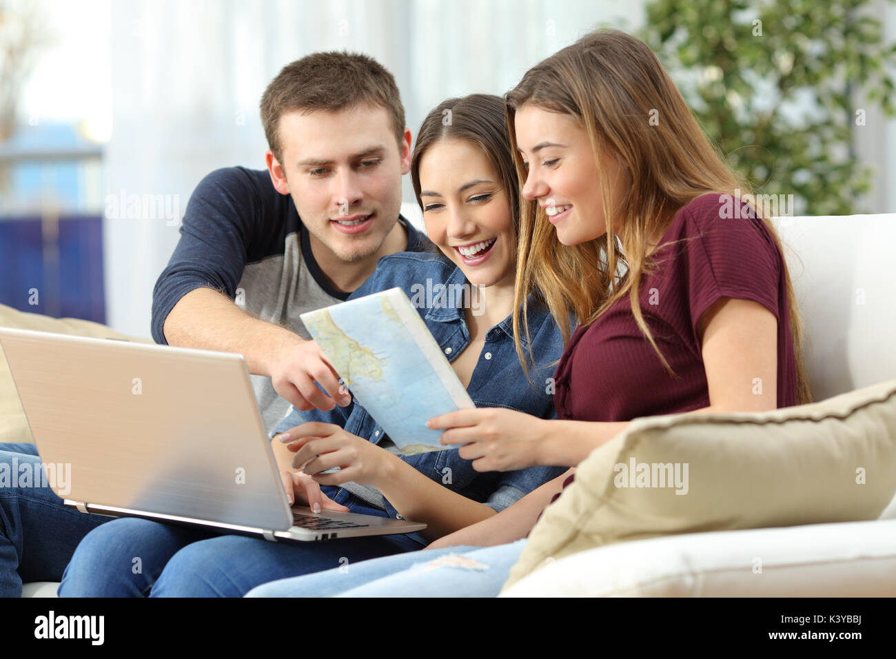 Planning A Trip Laptop Map High Resolution Stock Photography and Images ...