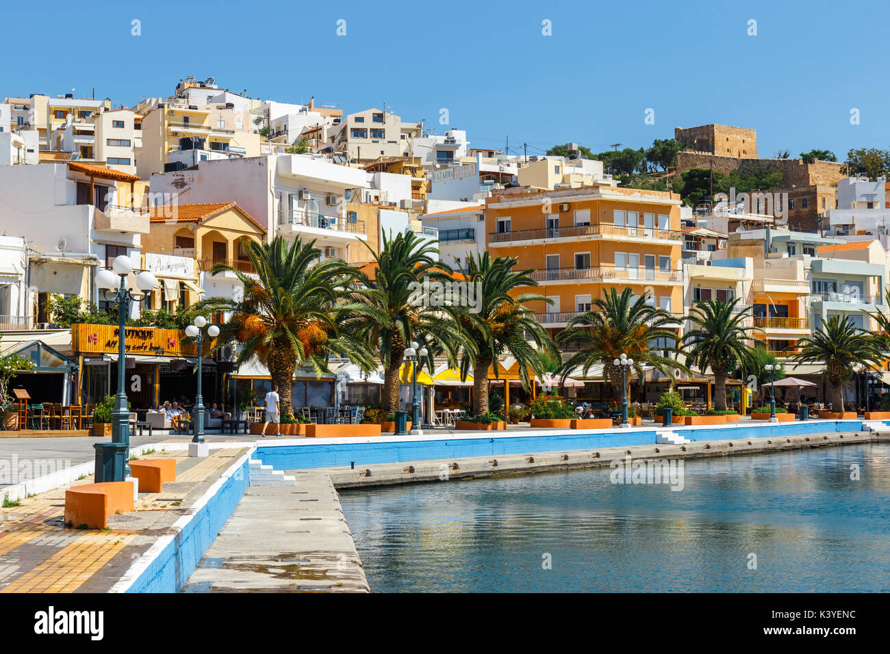 SITIA, CRETE, GREECE - JUNE 11, 2017: The pictursque port of Sitia ...