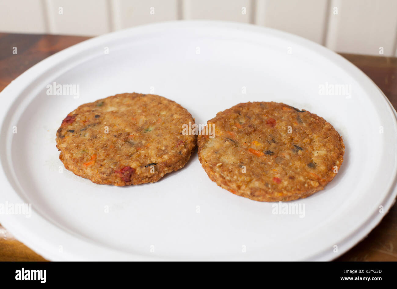 Two homemade veggie burgers hi-res stock photography and images - Alamy