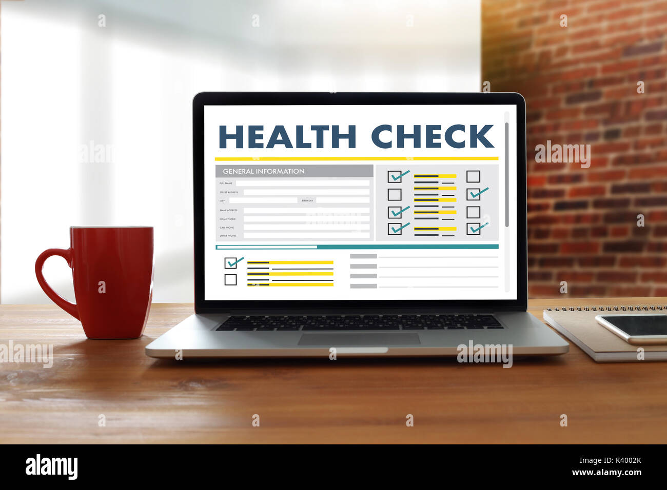 Digital HEALTH CHECK Concept working with computer interface as medical ...