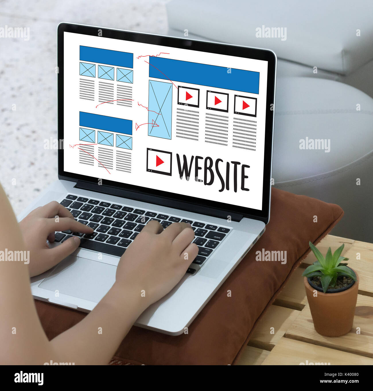 Web Design layout sketch drawing Software Media WWW and Graphic Layout ...