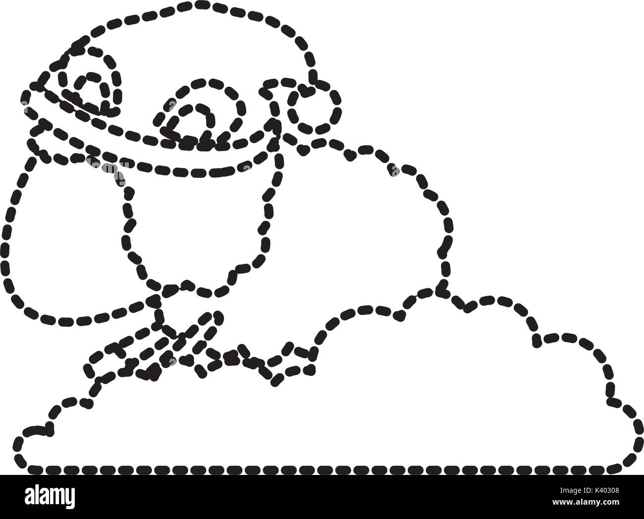 sheep animal faceless with sleeping cap into the clouds dotted ...