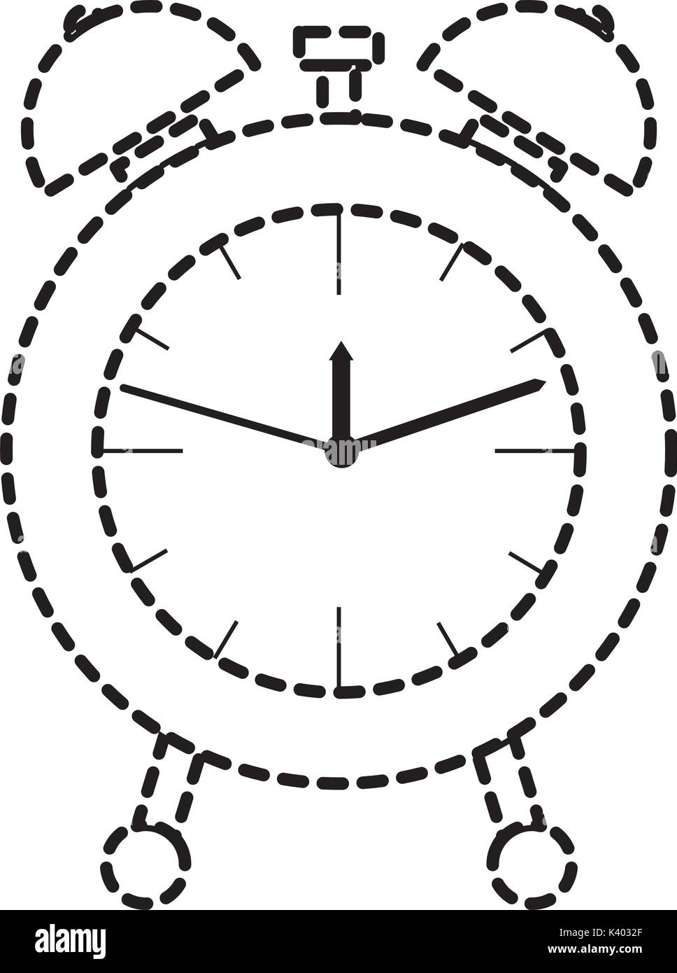 alarm clock dotted silhouette on white background Stock Vector Image ...