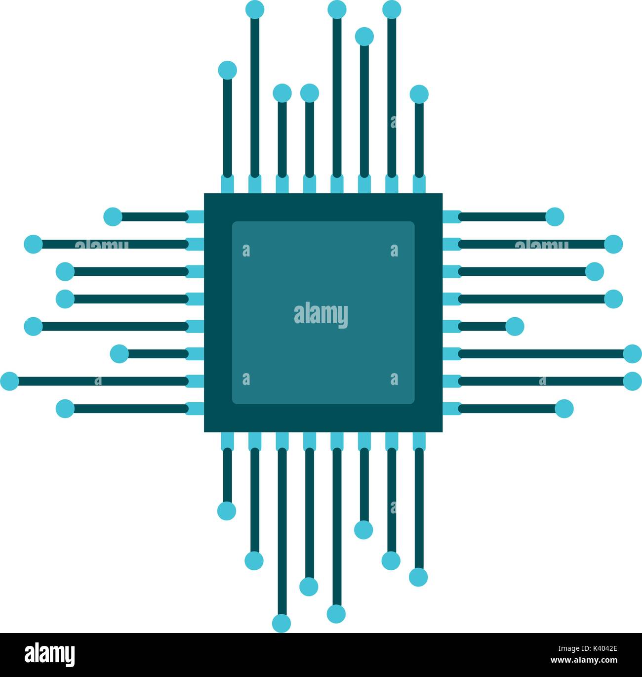 microchip icon colorful silhouette on white background Stock Vector ...