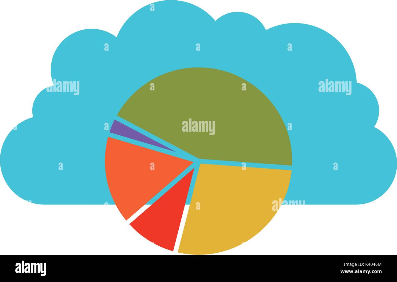 cloud statistics colorful silhouette on white background Stock Vector ...