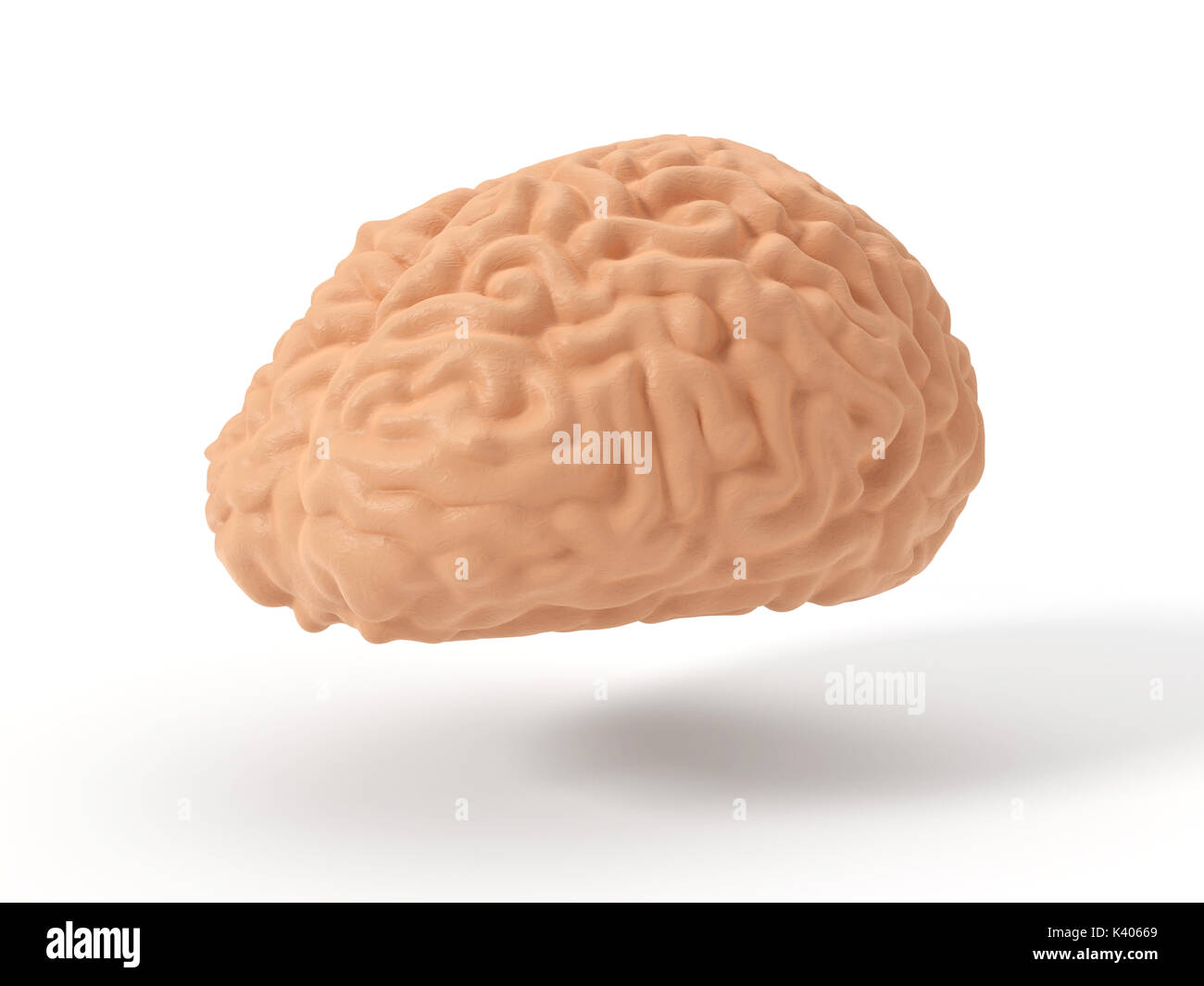 conceptual simple brain design. 3d illustration. isolated on white ...