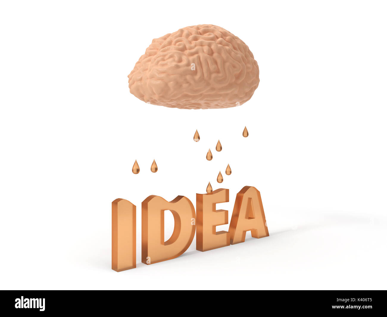 conceptual simple brain and text design. 3d illustration. isolated on ...
