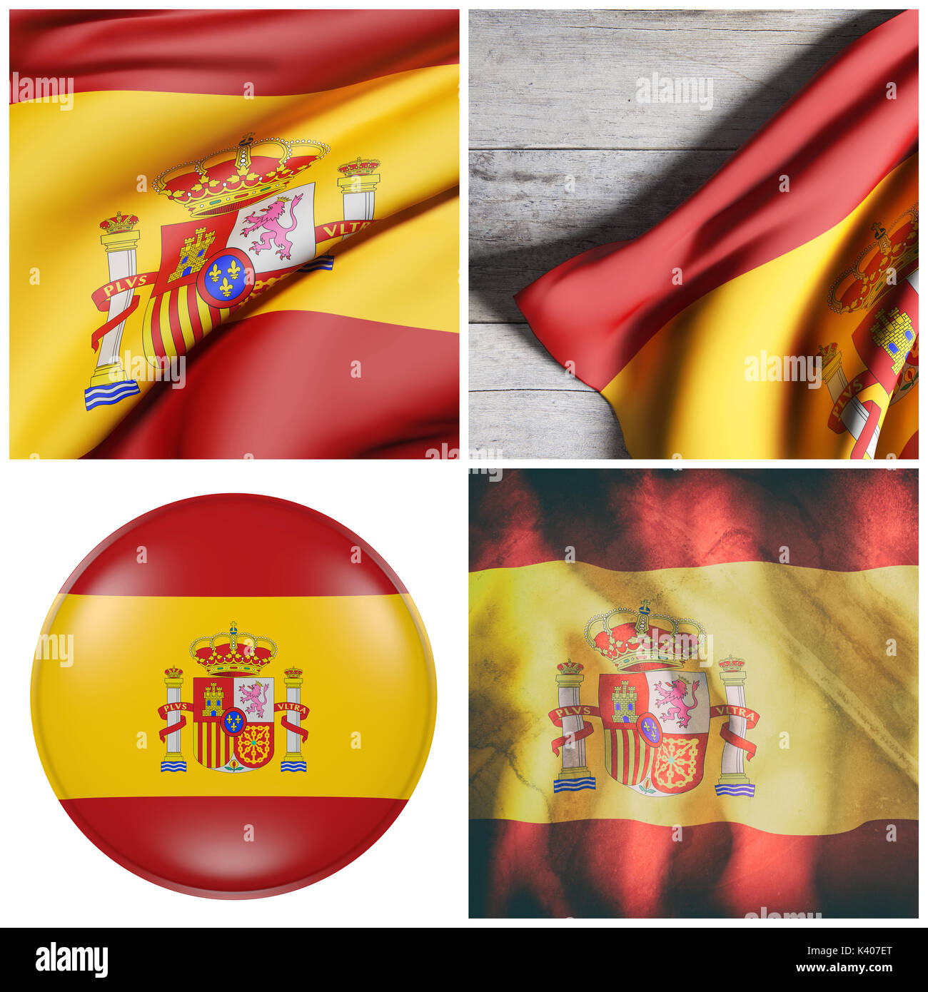 3d rendering flags spain hi-res stock photography and images - Alamy