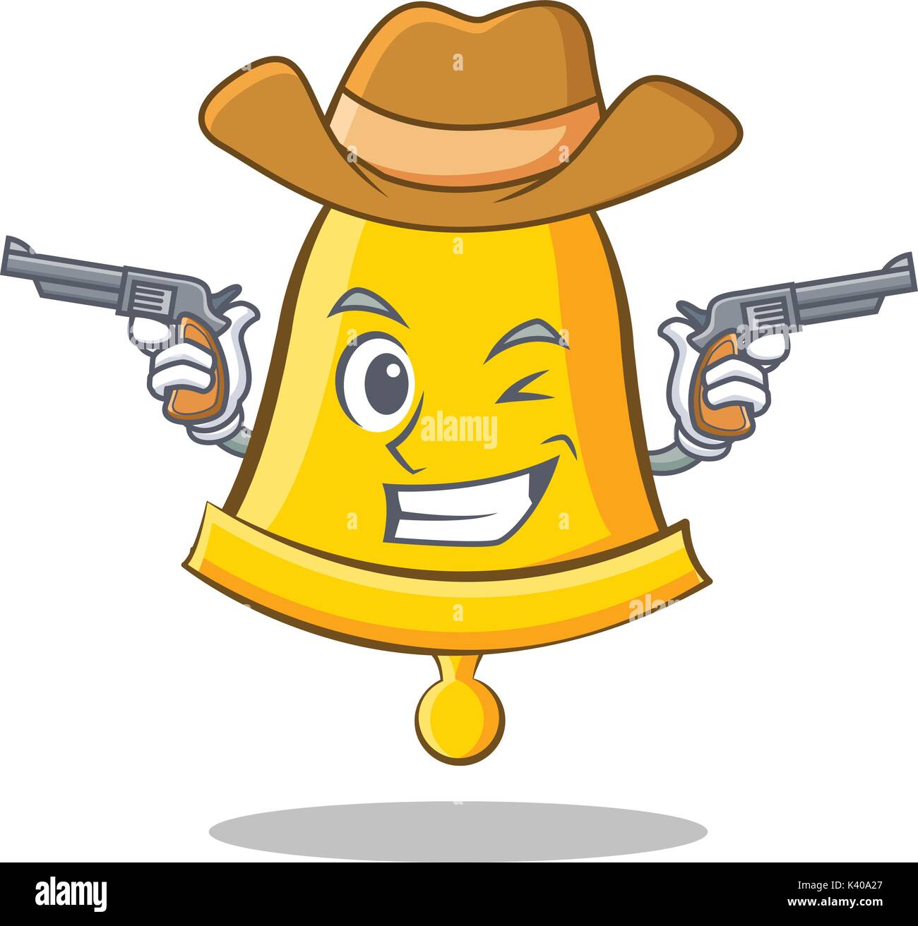 Cowboy school bell character cartoon Stock Vector Image & Art - Alamy