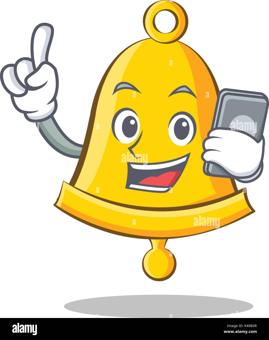 With phone school bell character cartoon Stock Vector Image & Art - Alamy