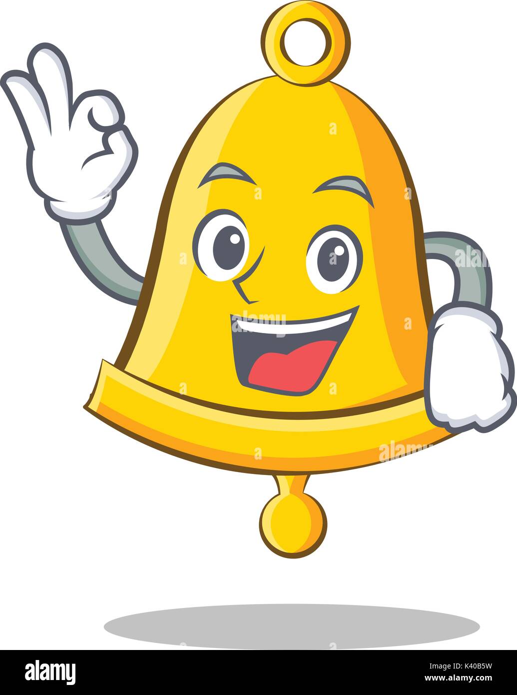 Okay school bell character cartoon Stock Vector Image & Art - Alamy