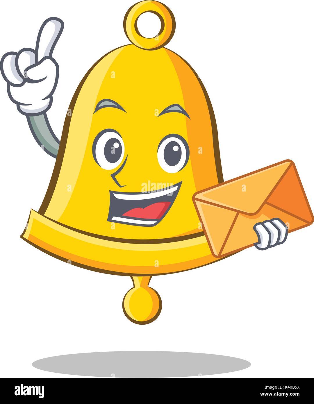 With envelope school bell character cartoon Stock Vector Image & Art ...