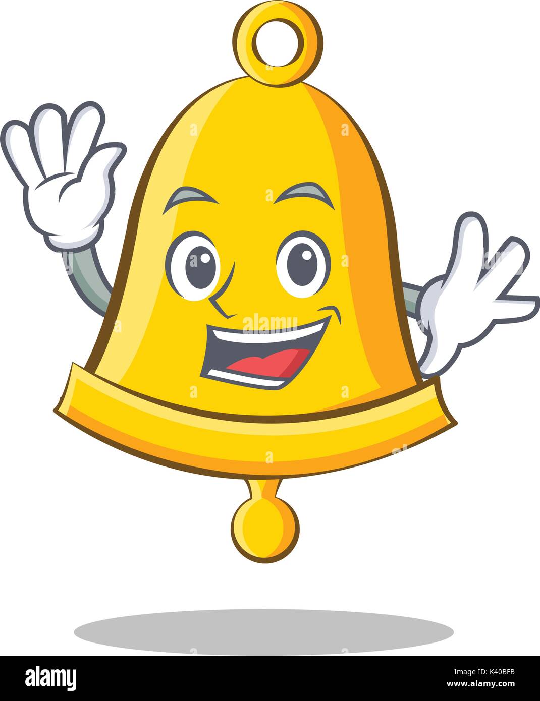 Waving school bell character cartoon Stock Vector Image & Art - Alamy