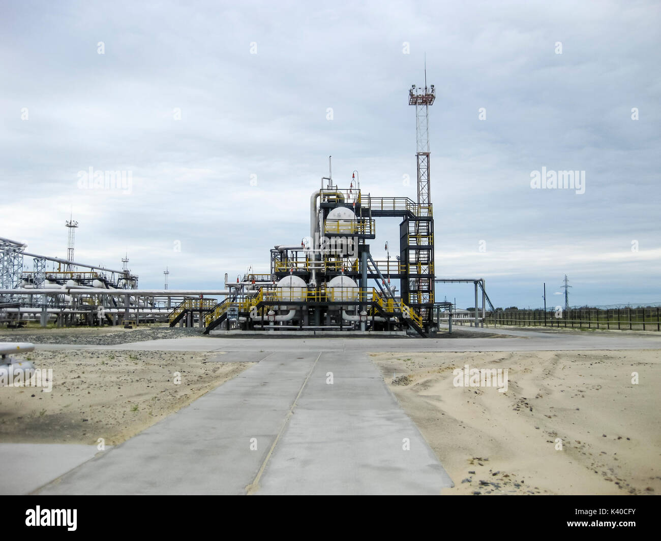 Separator. Equipment for oil separation. Modular oil treatment unit. Bulite for separation Stock ...