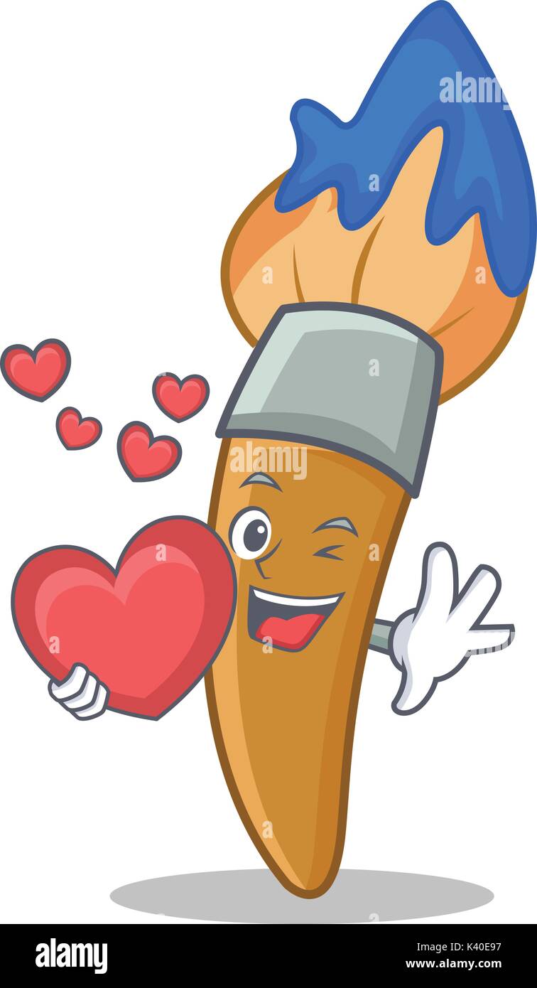 In love paint brush character cartoon Stock Vector Image & Art - Alamy