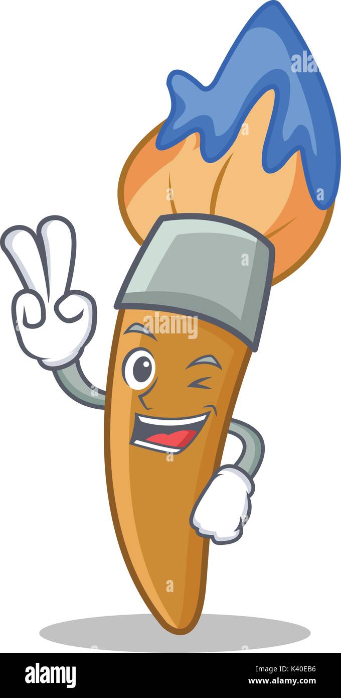 Two finger paint brush character cartoon Stock Vector Image & Art - Alamy