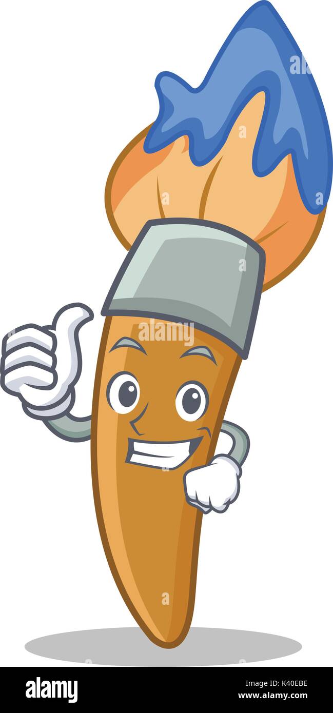 Thumbs up paint brush character cartoon Stock Vector Image & Art - Alamy
