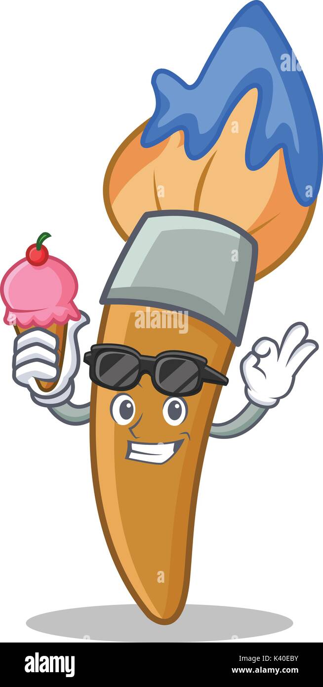 With ice cream paint brush character cartoon Stock Vector Image & Art ...