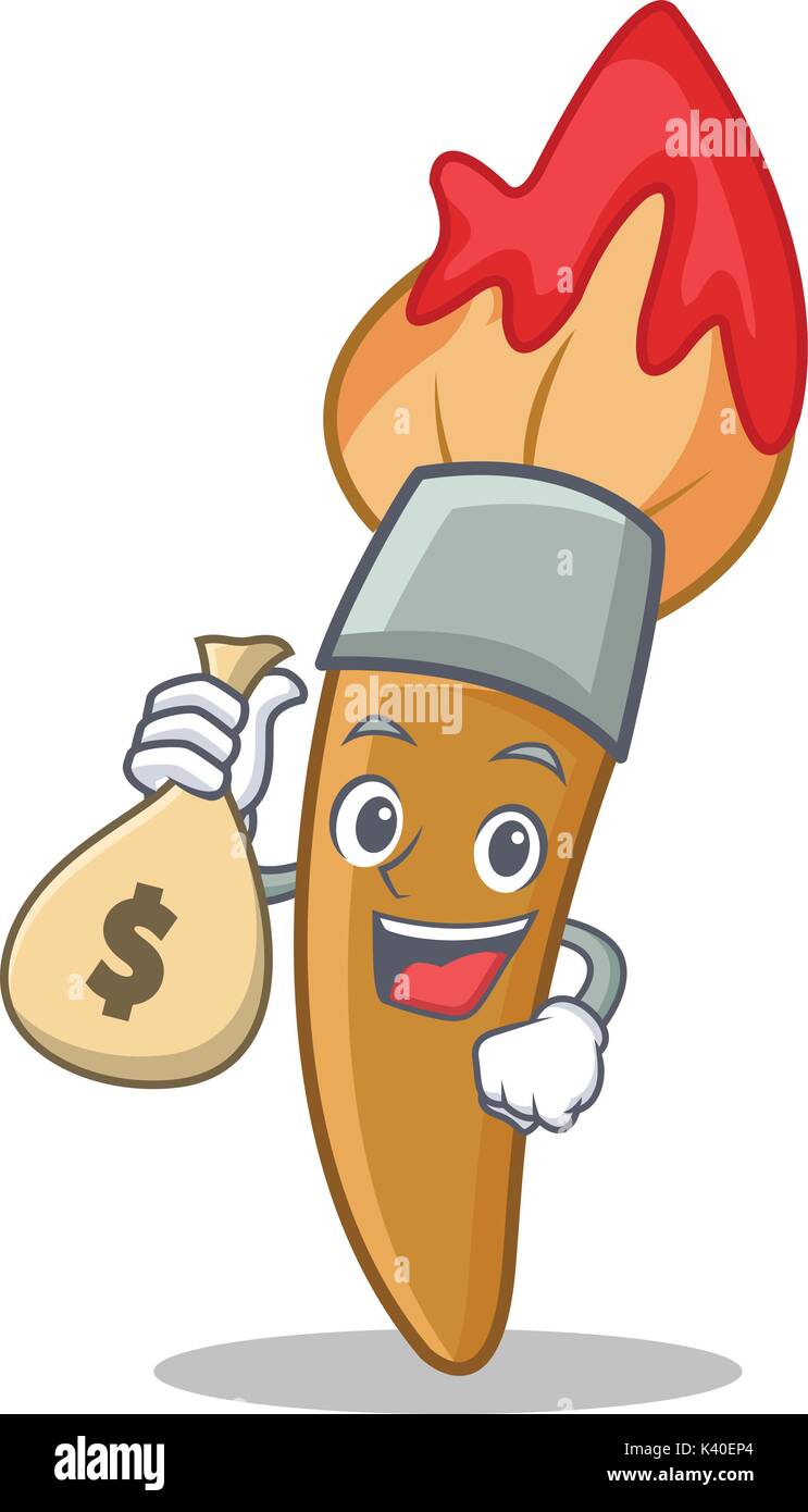 With money bag paint brush character cartoon Stock Vector Image & Art ...