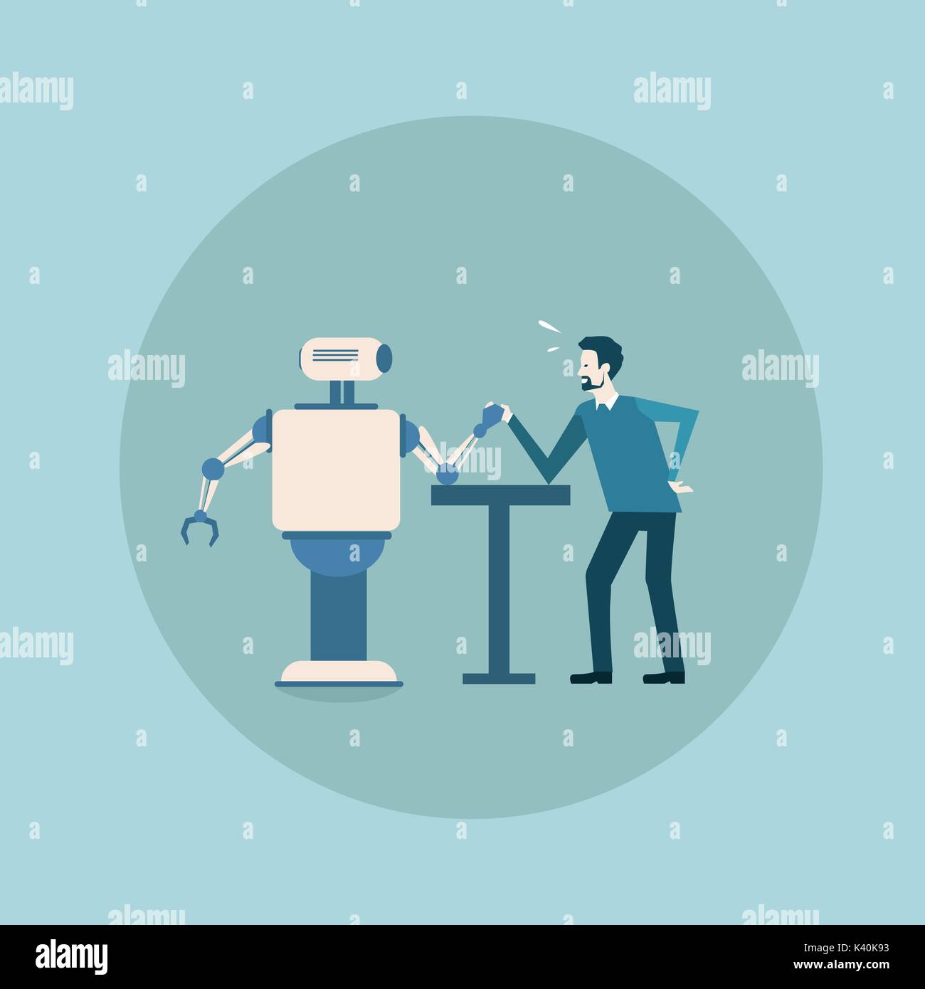Human arm wrestling robot Stock Vector Images - Alamy