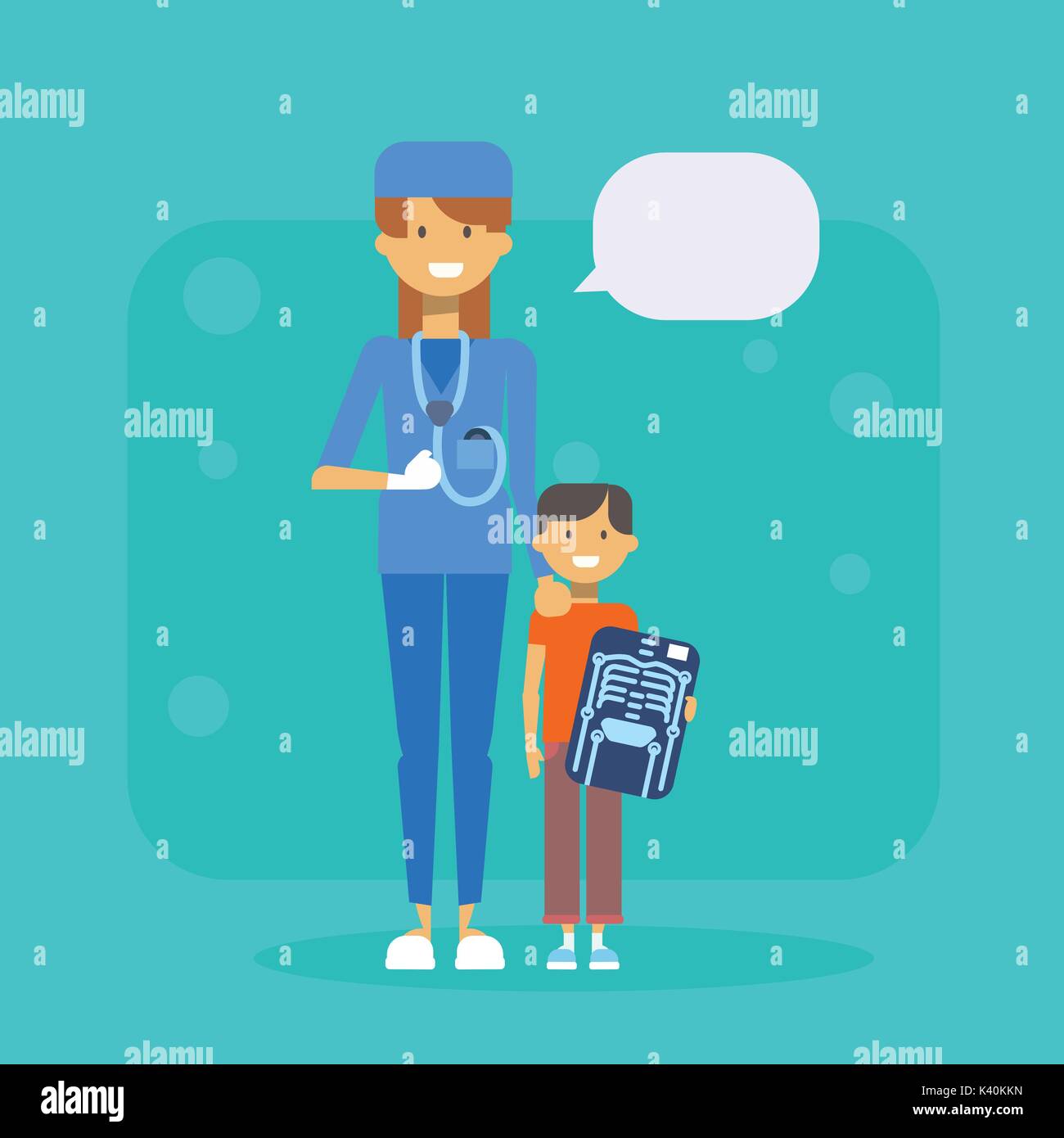 Medical Doctor With Child Holding X Ray Hospital Examination Concept ...