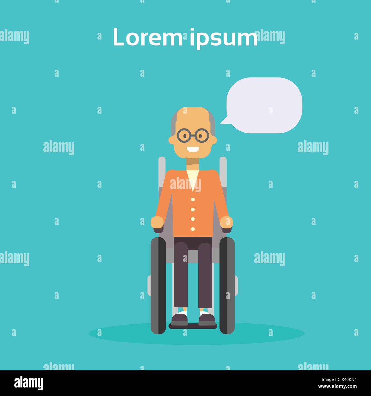 Smiling elderly patient sitting Stock Vector Images - Alamy