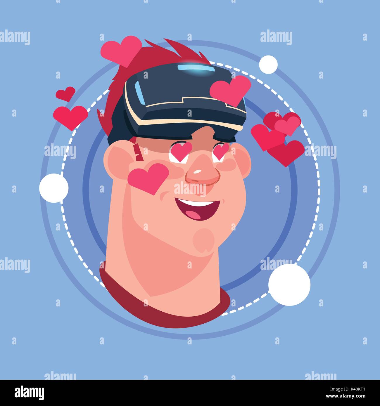 Man Happy Smiling Male Emoji Wearing 3d Virtual Glasses Emotion Icon ...