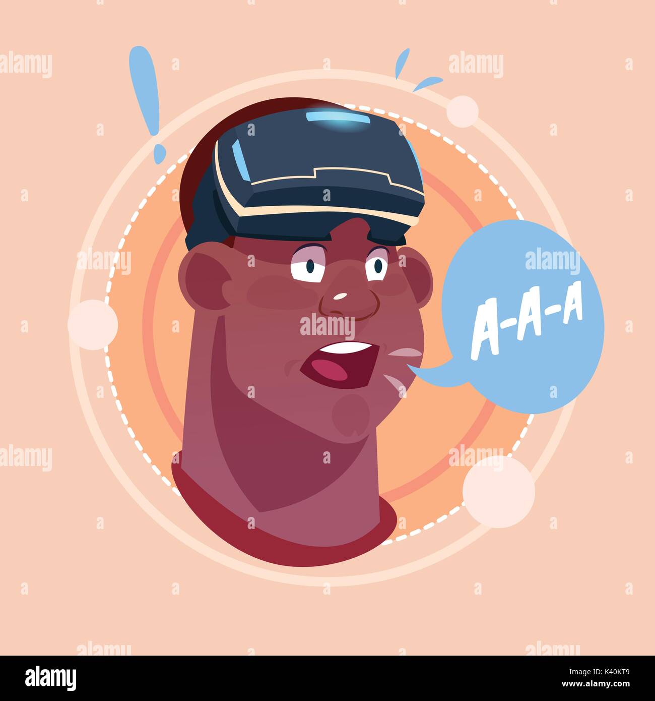 Vr goggles man screaming Stock Vector Images - Alamy