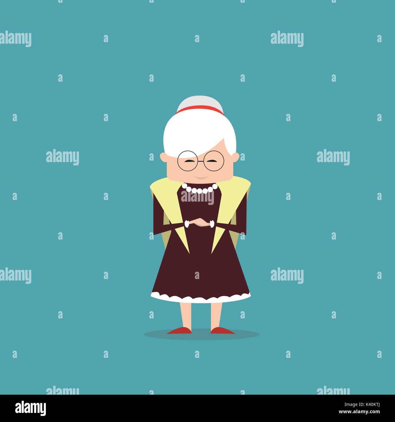 Full length portrait old lady Stock Vector Images - Alamy