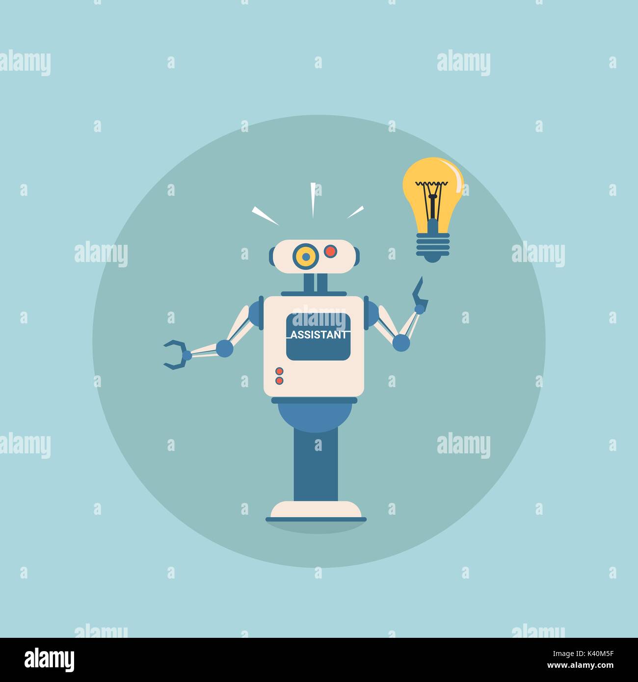 Modern Robot Hold Light Bulb Futuristic Artificial Intelligence ...