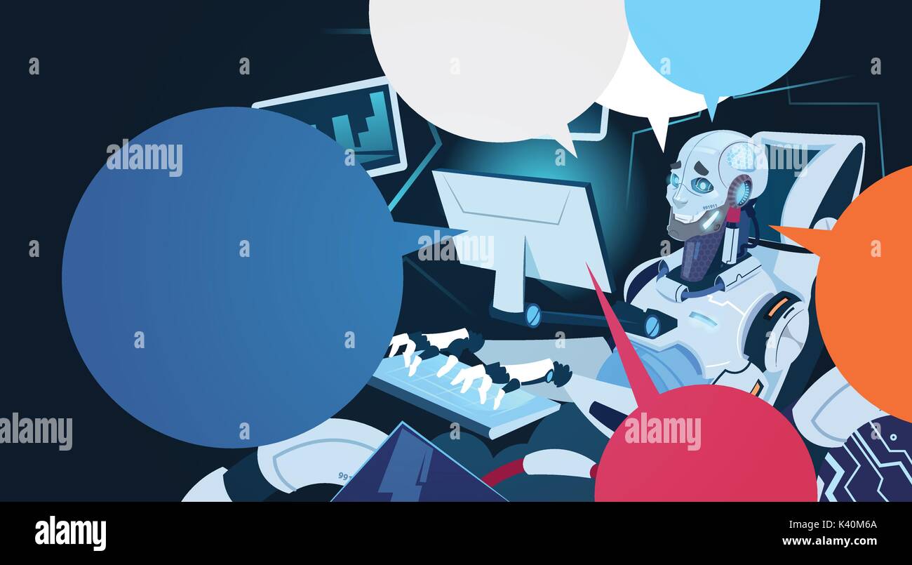 Ai concept on computer Stock Vector Images - Alamy