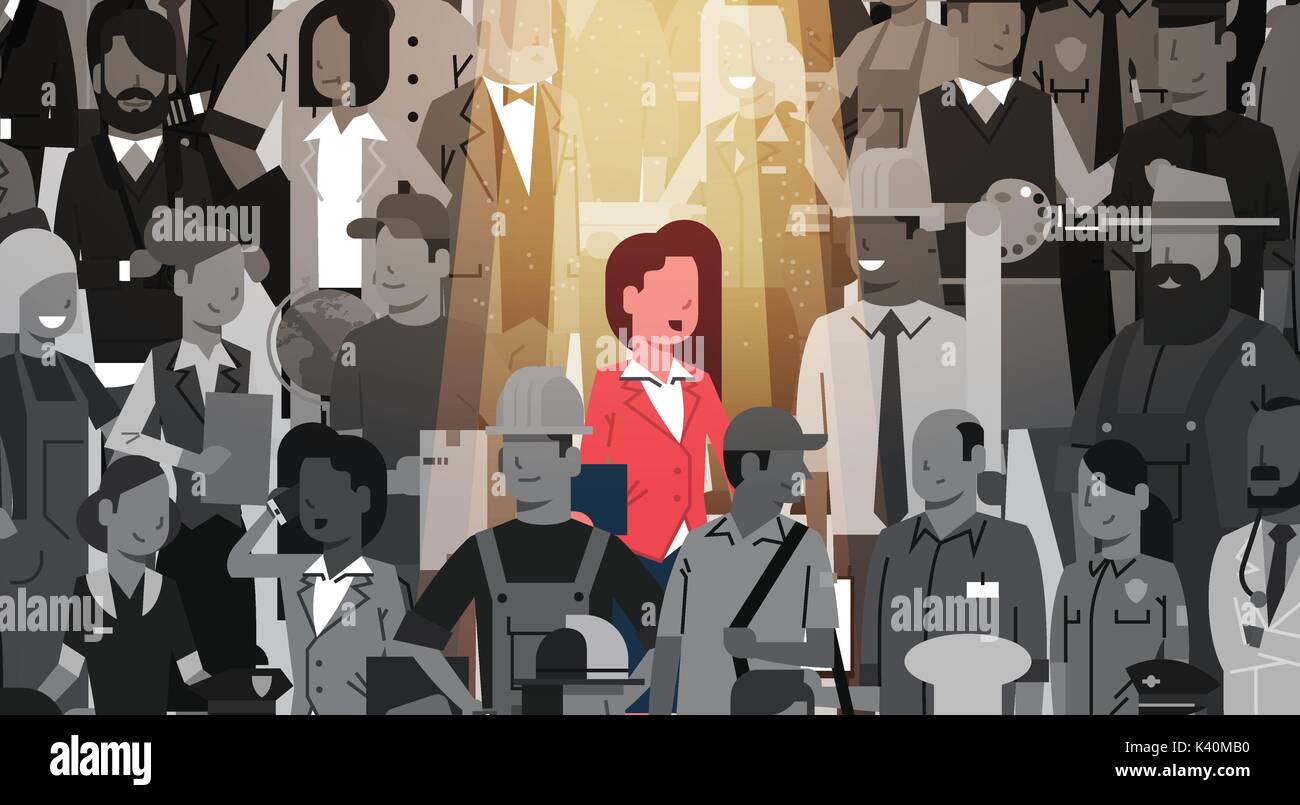 Stand out from crowd female Stock Vector Images - Alamy