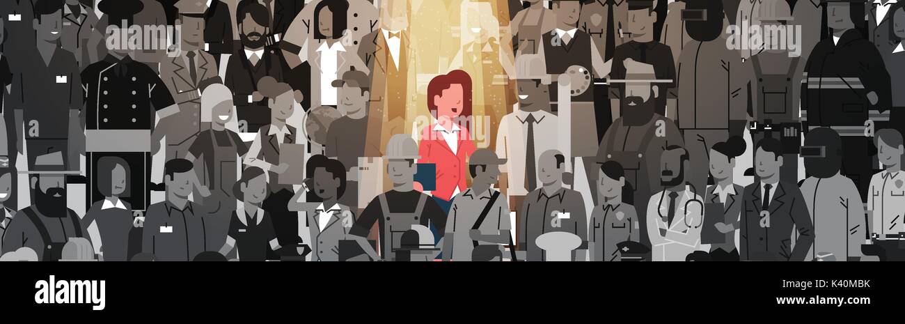 Woman Stand Out In A Crowd