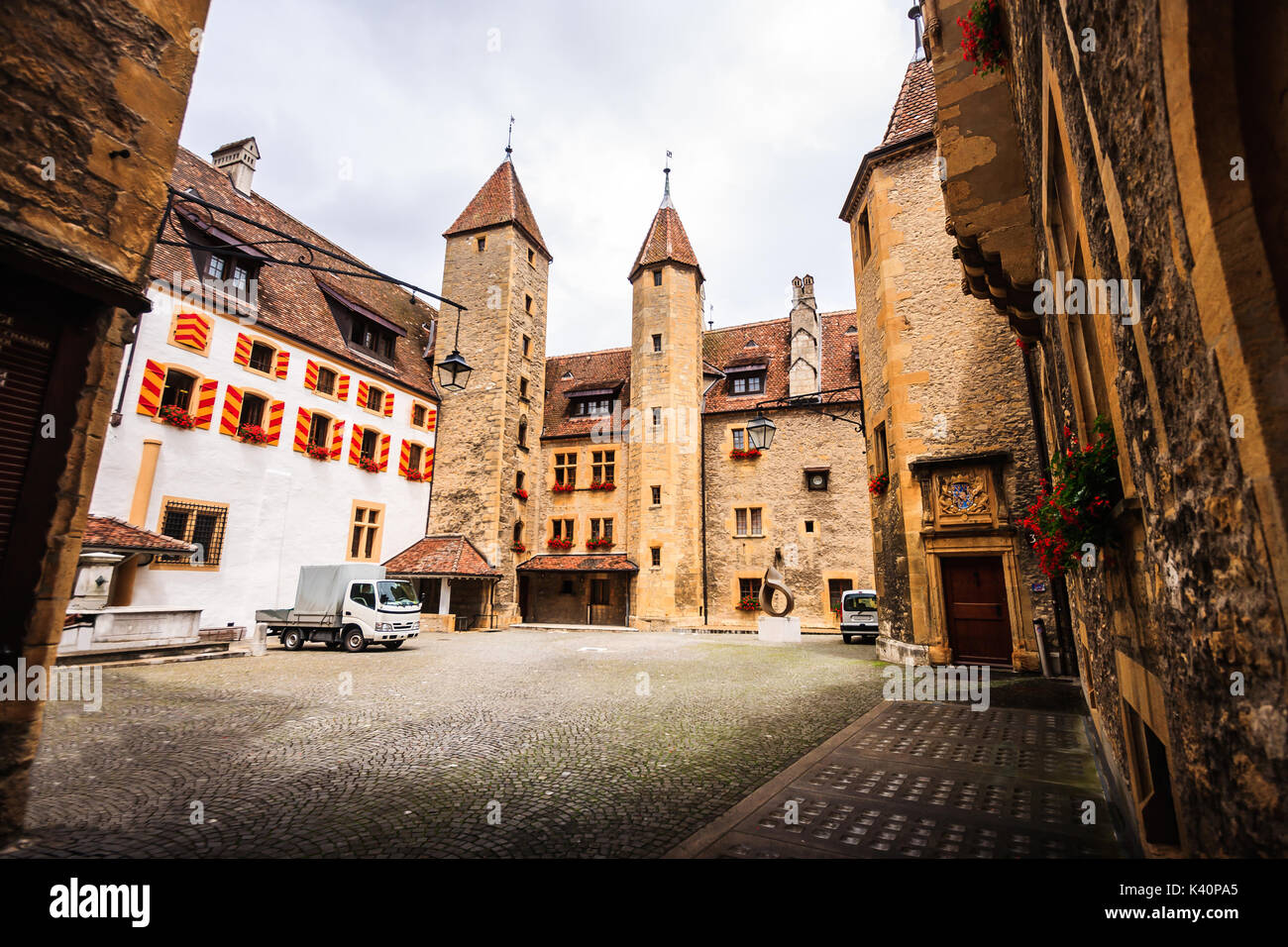the Neuchatel castle, dated back to 12th century, is a Swiss heritage ...