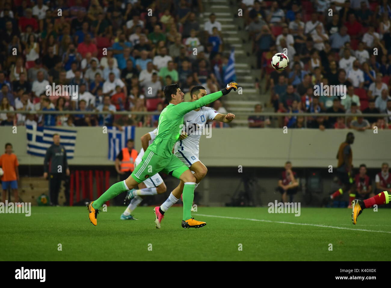 Athens, Greece. 03rd Sep, 2017. Goalkeeper of Belgium Thibaut Courtois ...
