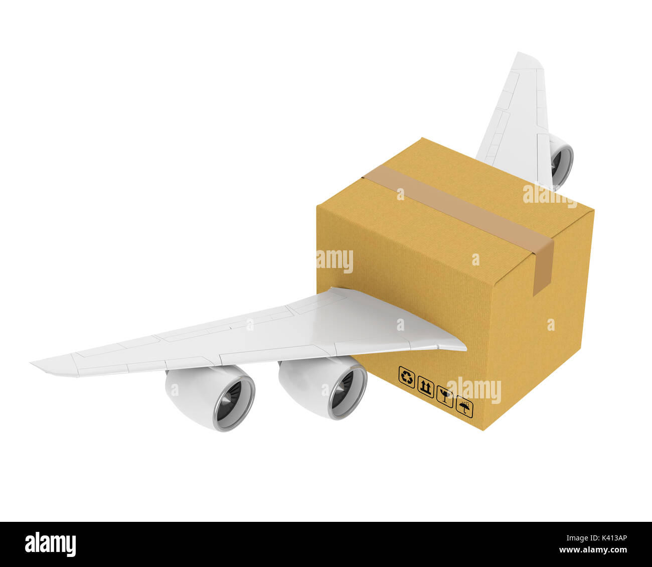 Cardboard with Jet Engines and Wings Isolated Stock Photo - Alamy
