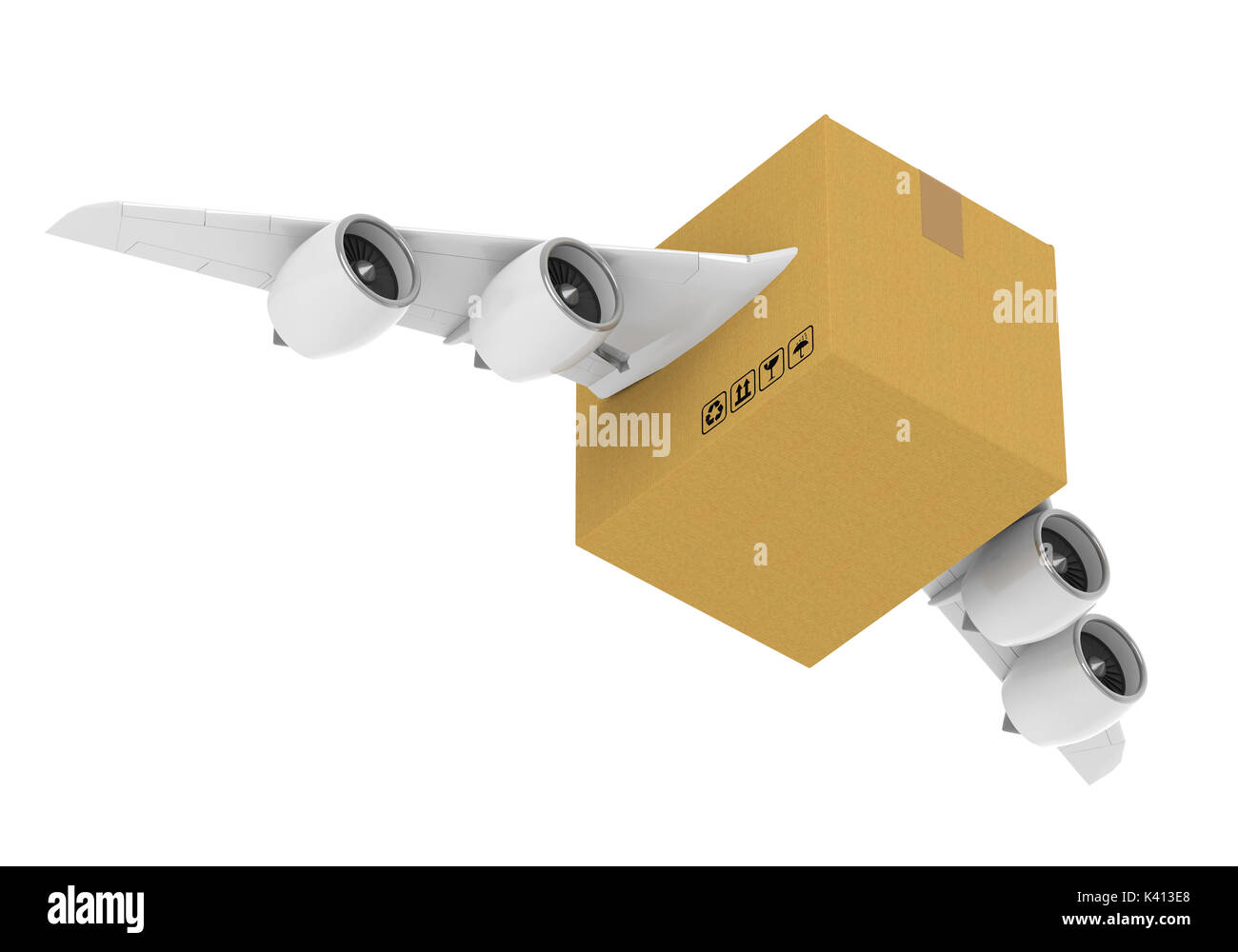 Cardboard with Jet Engines and Wings Isolated Stock Photo - Alamy