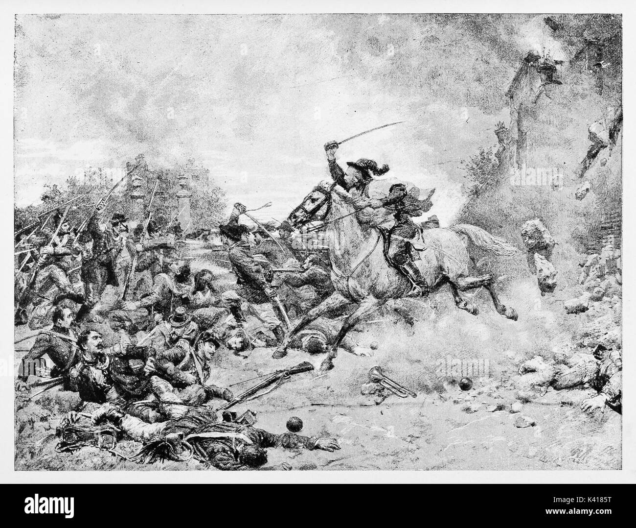 Sword fight on horse Black and White Stock Photos & Images - Alamy
