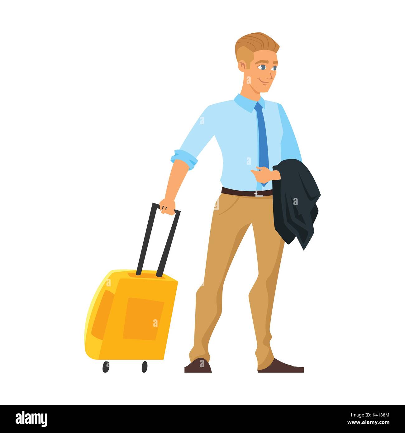 Vector cartoon style illustration of happy businessman having a ...