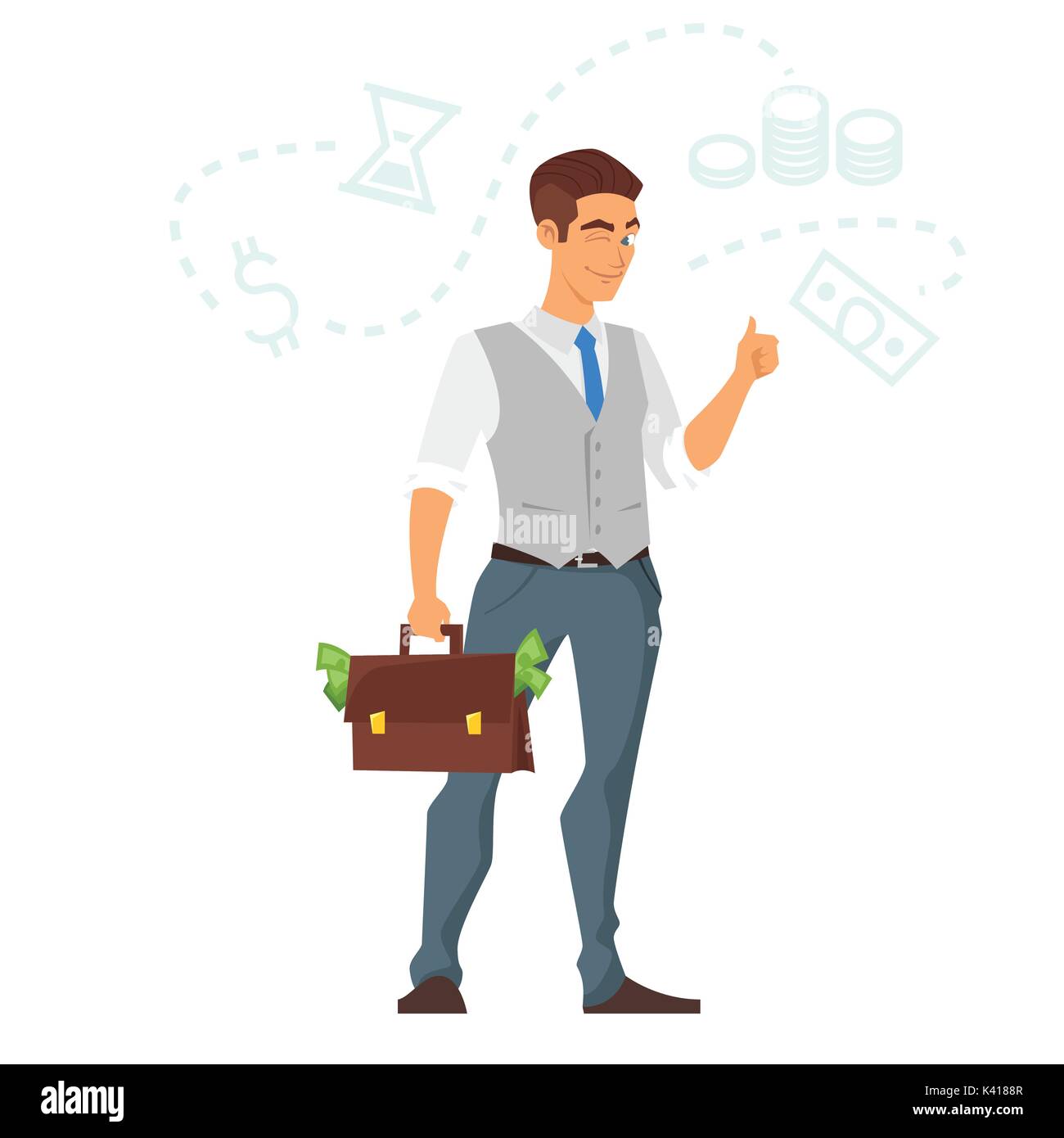 Happy time isolated cartoon Cut Out Stock Images & Pictures - Alamy