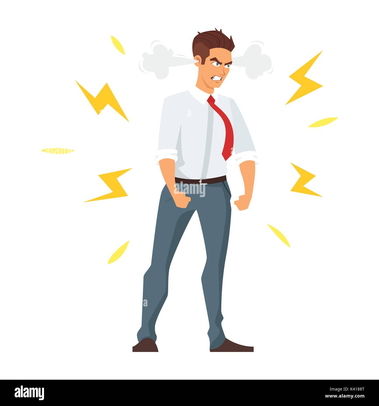Illustration cartoon white angry businessman hi-res stock photography ...