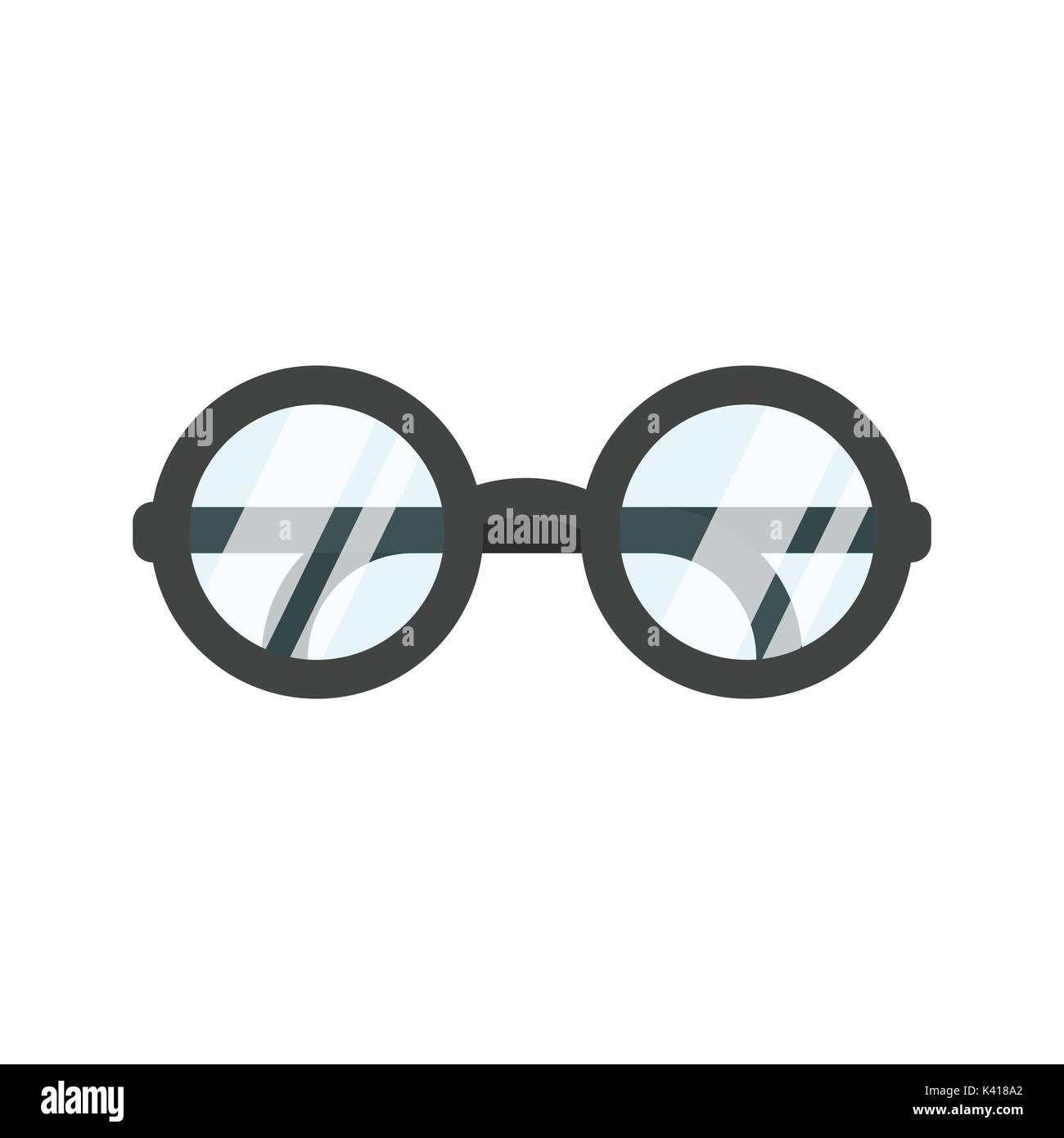 Vector flat style illustration of round glasses. Icon for web. Isolated ...