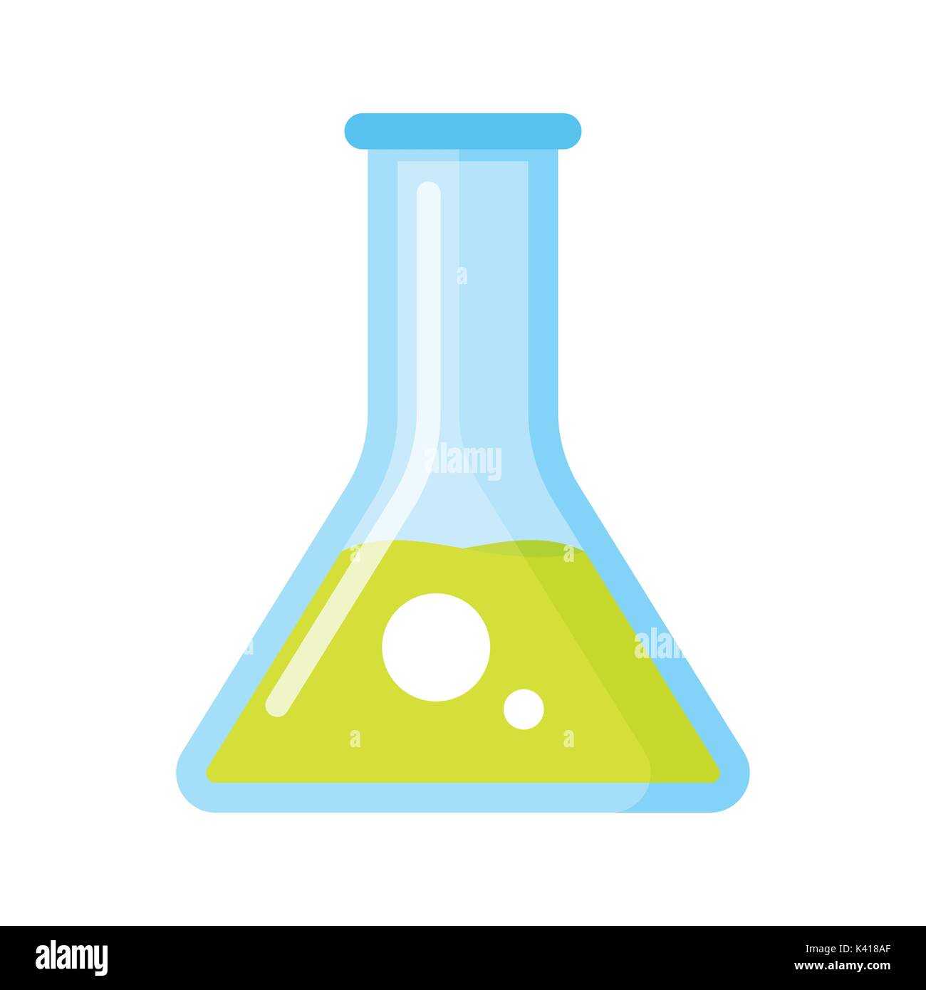 Vector flat style illustration of laboratory flask. Icon for web ...