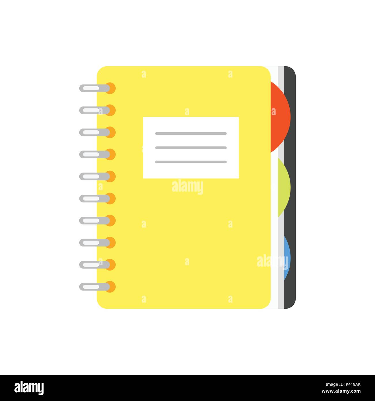Vector flat style illustration of copybook. Icon for web. Isolated on ...